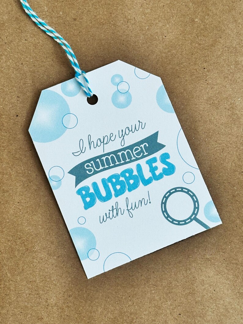Bubbles Gift Tag | Tag for Bubble Wand | End of Year Gift Tag | Summer ...
