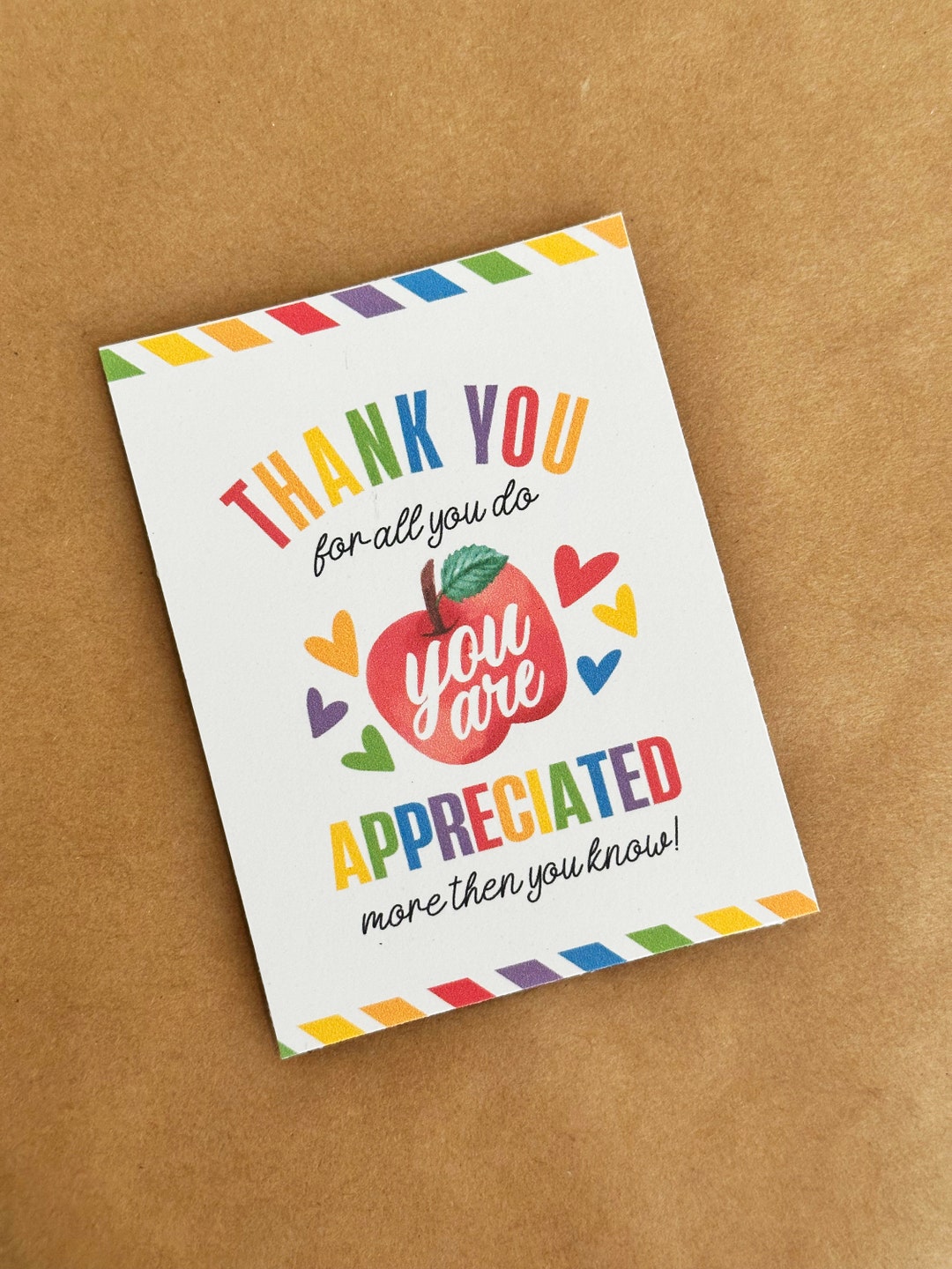 Teacher Appreciation Tag | Apple Teacher Tag | Thank You for All You Do ...