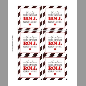 Tootsie Roll Tag Candy Gift Tag Printable Thanks for the Important Roll ...