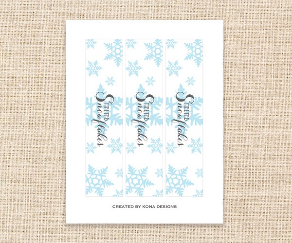 Printable Melted Snowflake Label Snowflake Water Bottle | Etsy