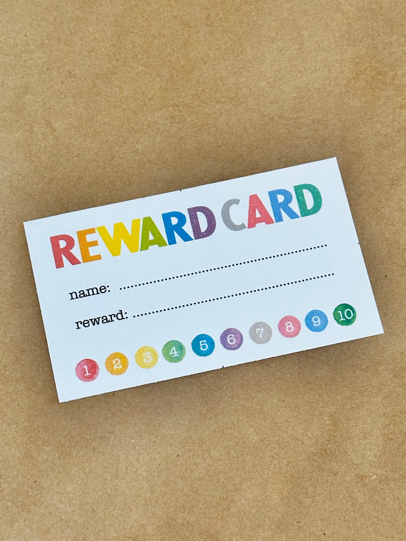 PRINTABLE Reward Cards Kids Incentive Reward Card With 10 - Etsy
