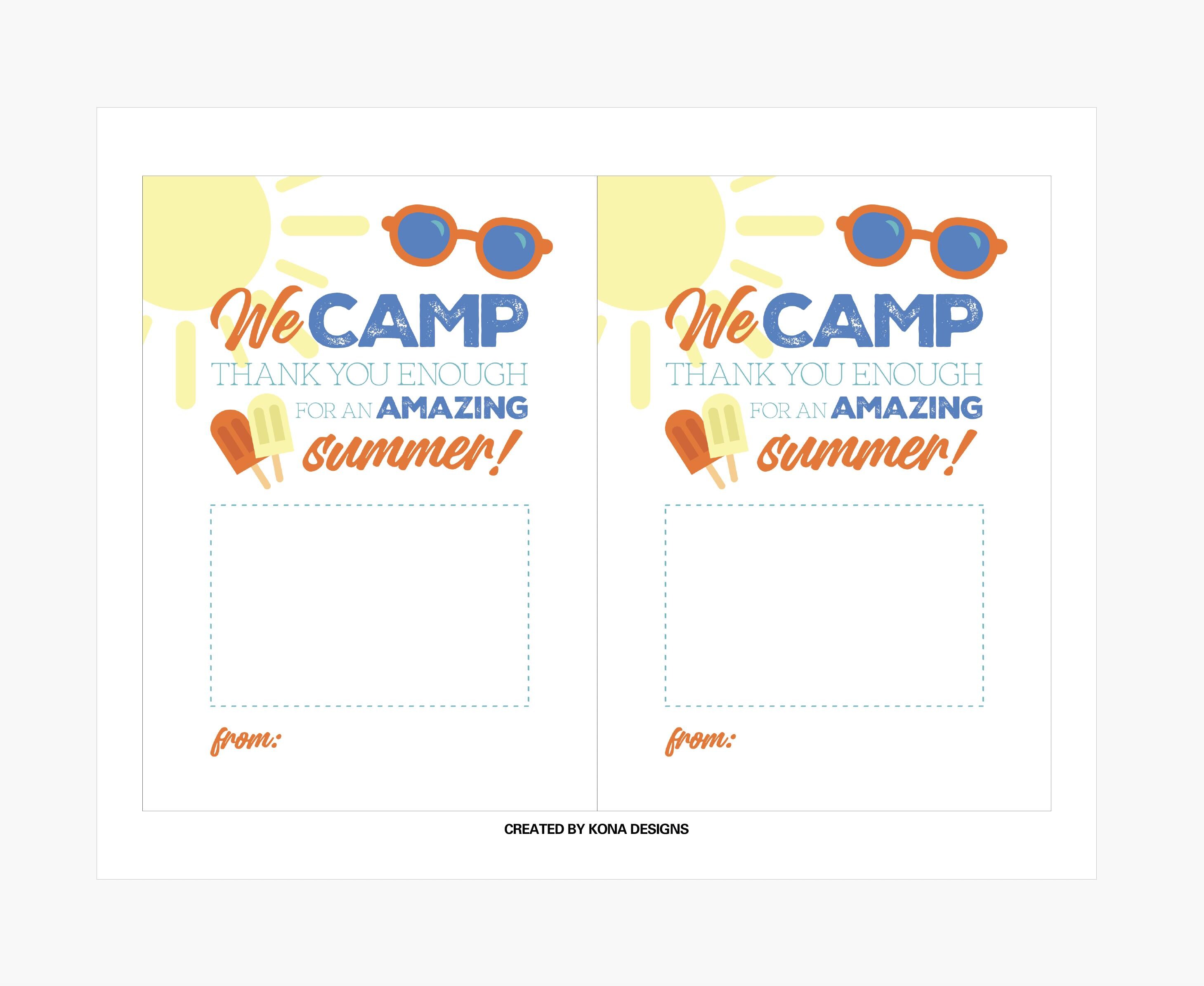 Camp Counselor Gift Card Holder | Summer Camp Gift Card for Camp ...