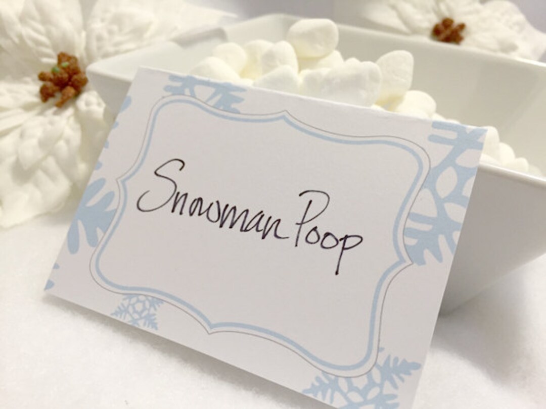 Printable Snowflake Food Label Frozen Party Snow Flake Label Frozen ...