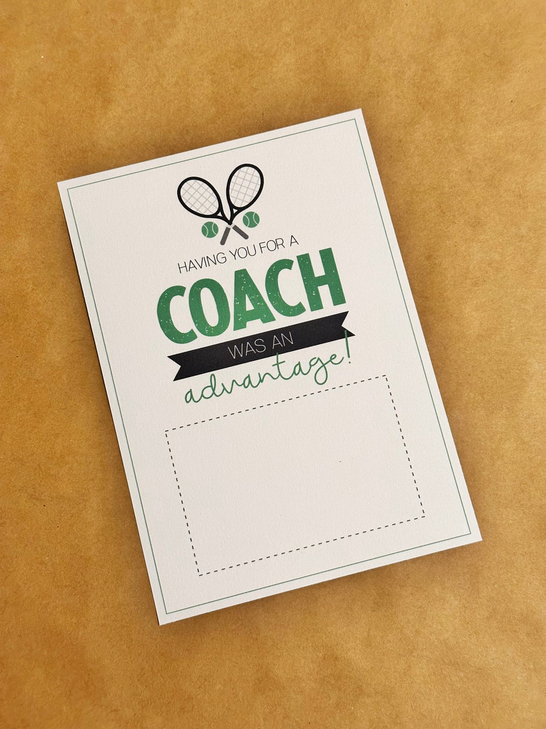 Tennis Coach Gift Card 5x7 Printable Gift Card for Coach - Etsy