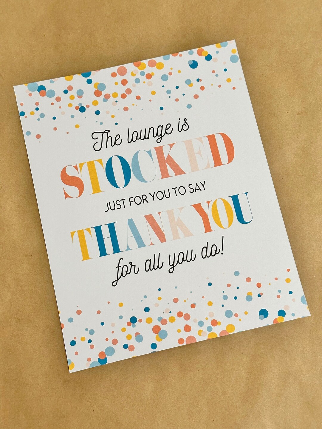 Printable Lounge Sign - 8x10 - Teacher Appreciation Sign - Thank You ...