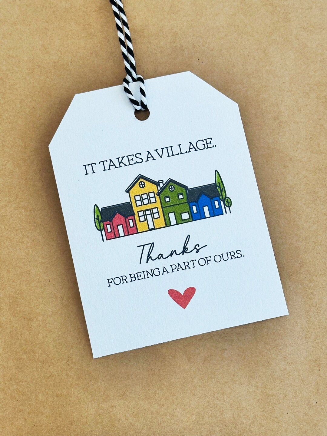 It Takes a Village Gift Tag - Printable Tags - 3x4" Child Care Tags ...