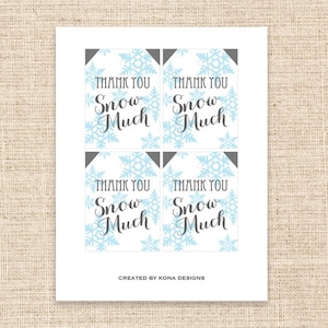 Printable Thank You Snow Much Tag Christmas Snow Flake Thank - Etsy