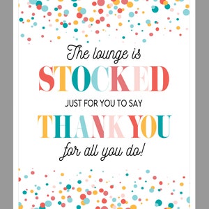 Printable Lounge Sign - 8x10 - Teacher Appreciation Sign - Thank You ...
