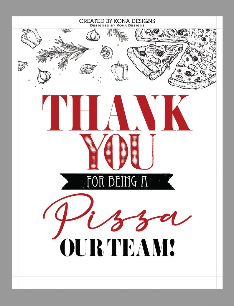 Pizza Party Sign 8x10 Printable Thank You for Being a - Etsy