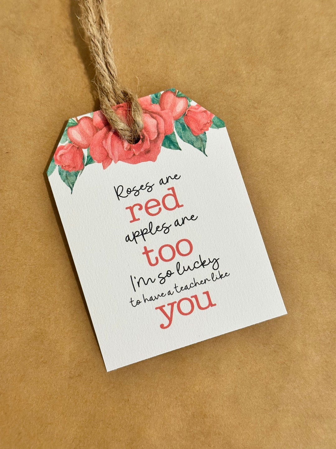 Roses Are Red Poem for Teacher | Printable Teacher Appreciation Tag ...
