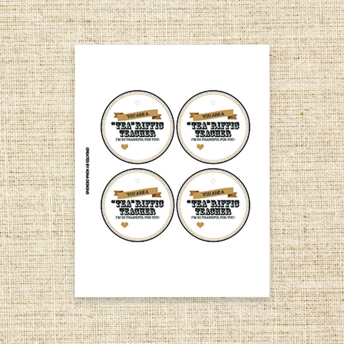 Printable Tea Gift Tag for Teachers You Are a - Etsy