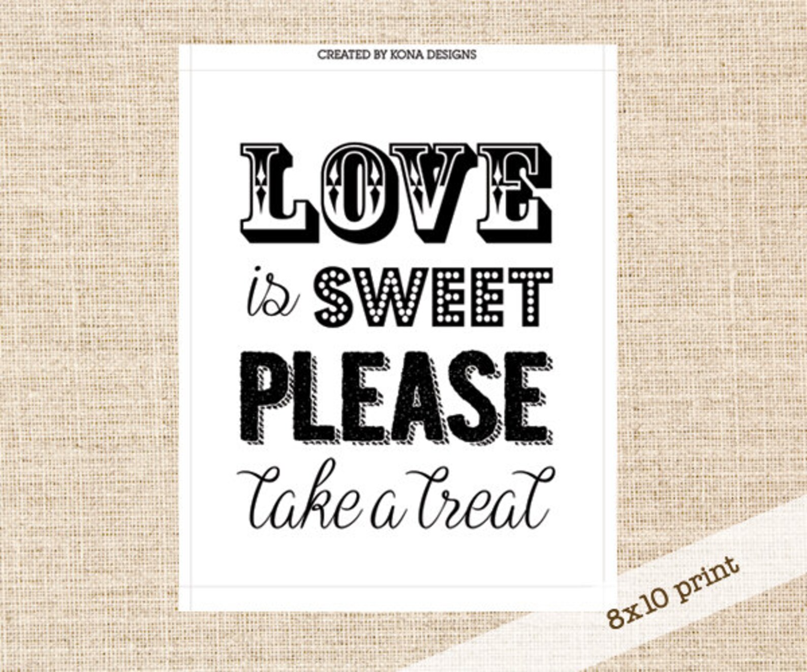 SALE Candy Bar Sign Sign Printable 8x10 Sign Love is | Etsy