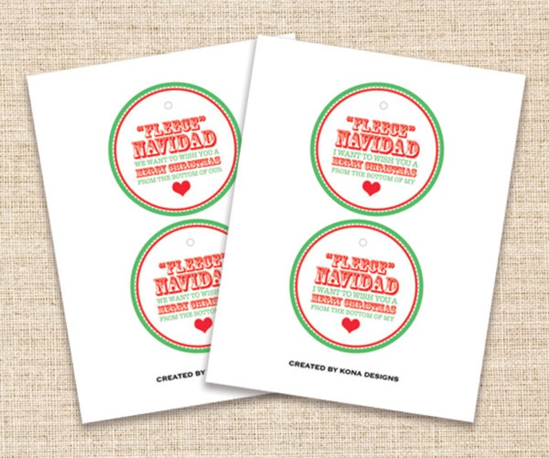 Fleece Navidad Gift Tag Neighbor Gifts Daycare Gifts - Etsy