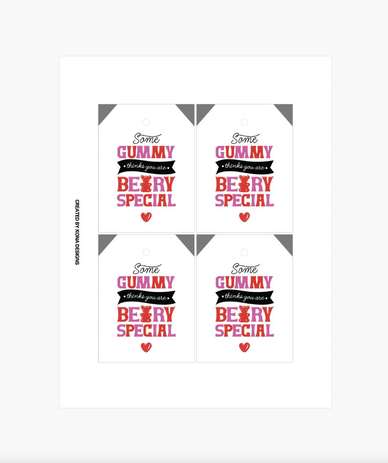 Gummy Bear Gift Tag | Beary Special Gift Tag | Cinnamon Bear Gift Tag ...