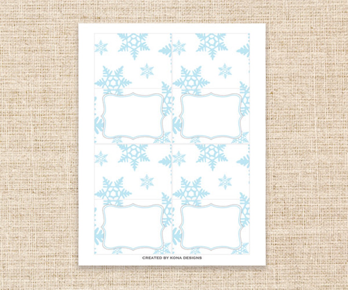 Printable Snowflake Food Label Frozen Party Snow Flake - Etsy