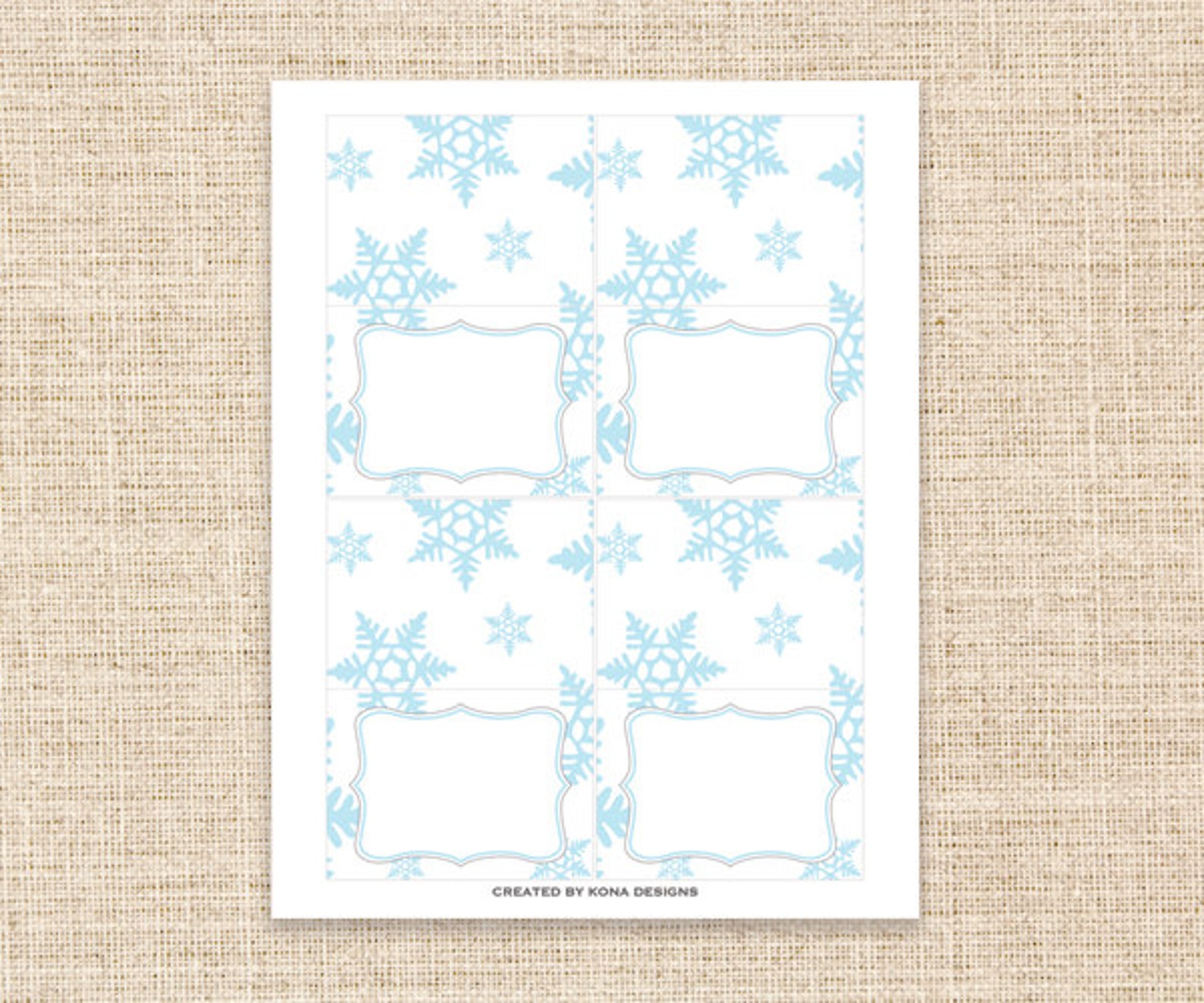 Printable Snowflake Food Label Frozen Party Snow Flake - Etsy