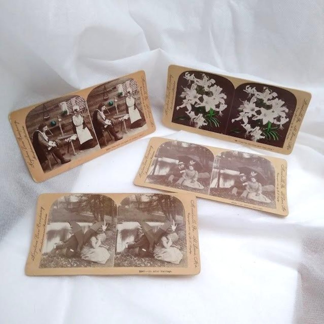 Antique Stereo View Cards, Set of Four, Keystone View Company ...
