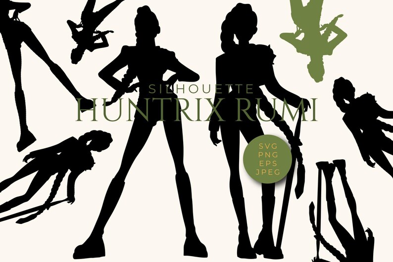 Kpop Demon Hunters Inspired Rumi Silhouette, Huntrix Svg, Svg, Png, Eps ...