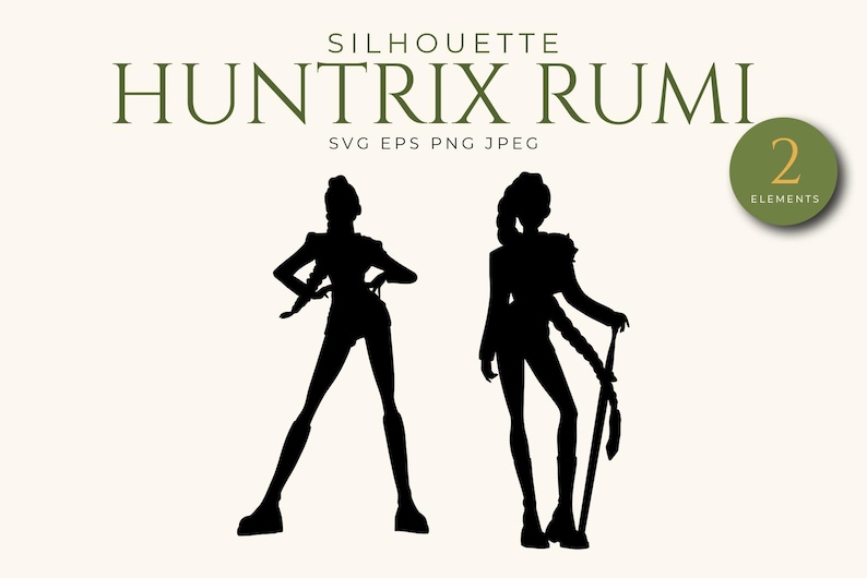 Kpop Demon Hunters Inspired Rumi Silhouette Huntrix Svg Svg Png Eps