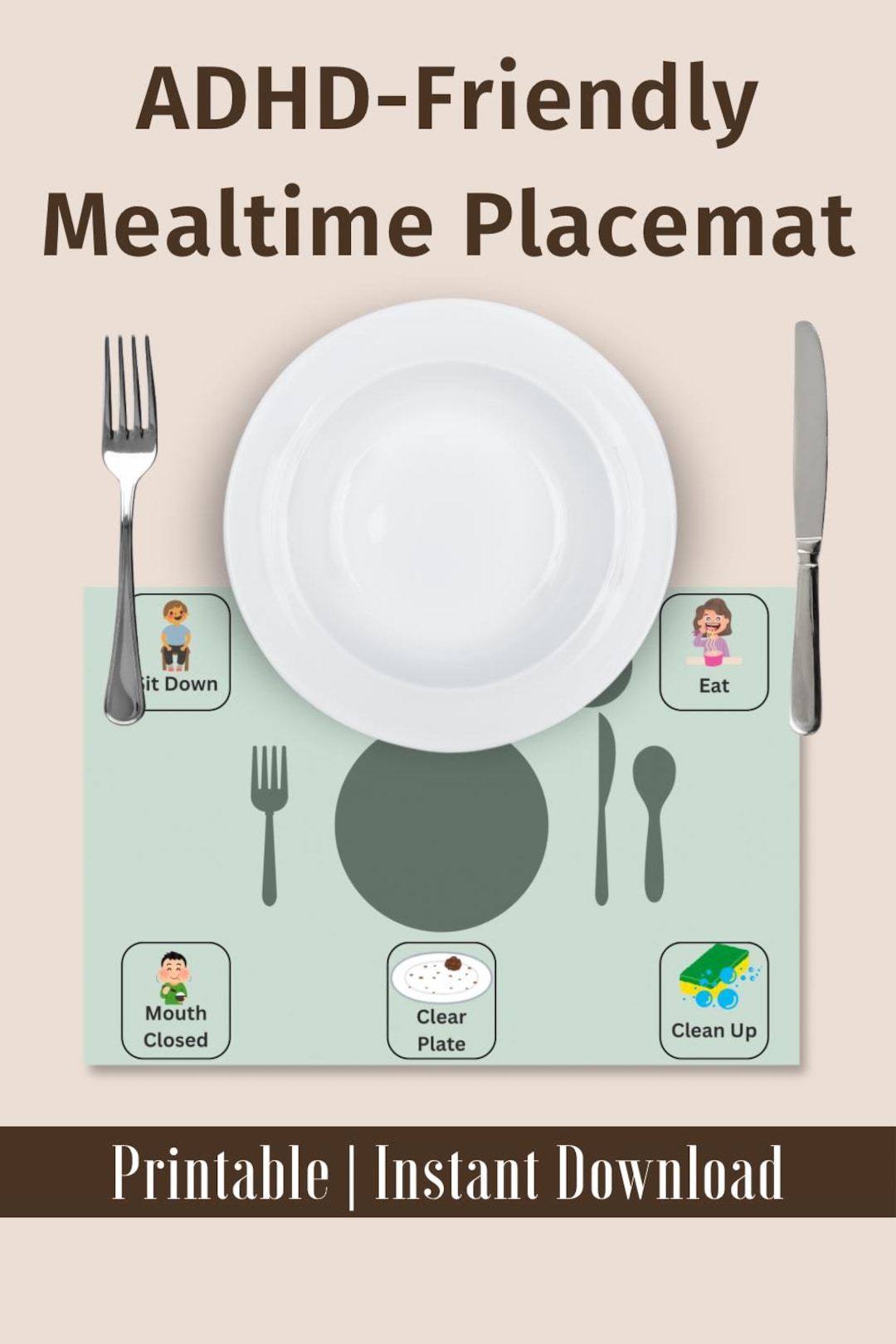 Adhd-friendly Mealtime Placemat for Kids - Etsy