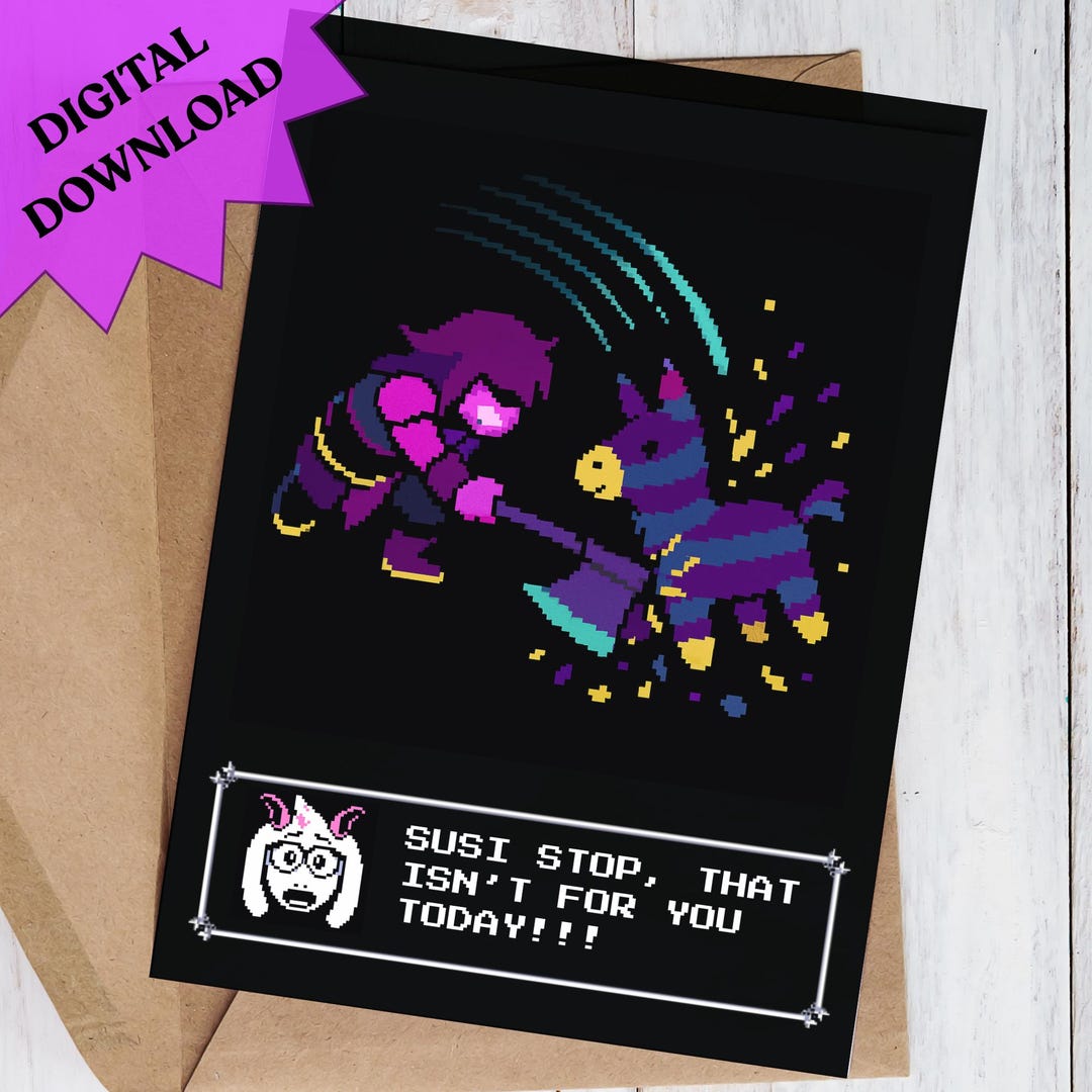 Deltarune Birthday Card - Susie and Ralsei - Funny Video Game Card ...