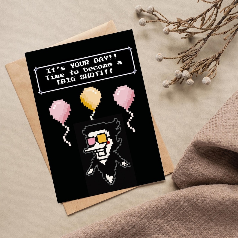 Spamton Deltarune Birthday Card - BIG SHOT BIRTHDAY! - Undertale ...