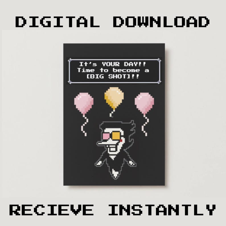 Spamton Deltarune Birthday Card - BIG SHOT BIRTHDAY! - Undertale ...