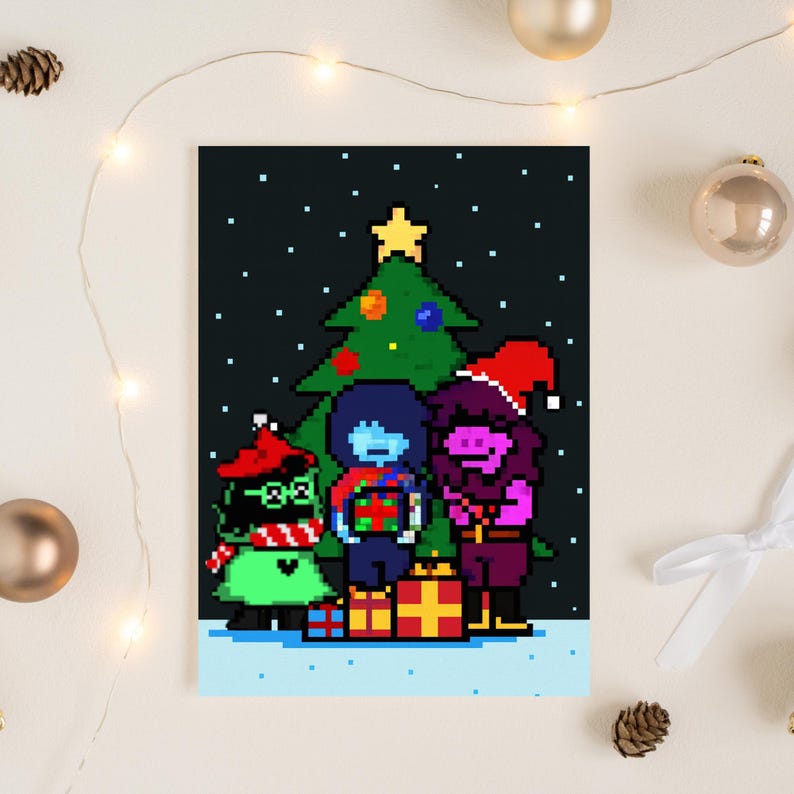 Deltarune Christmas Card - Ralsei, Kris, and Susie - Undertale and ...