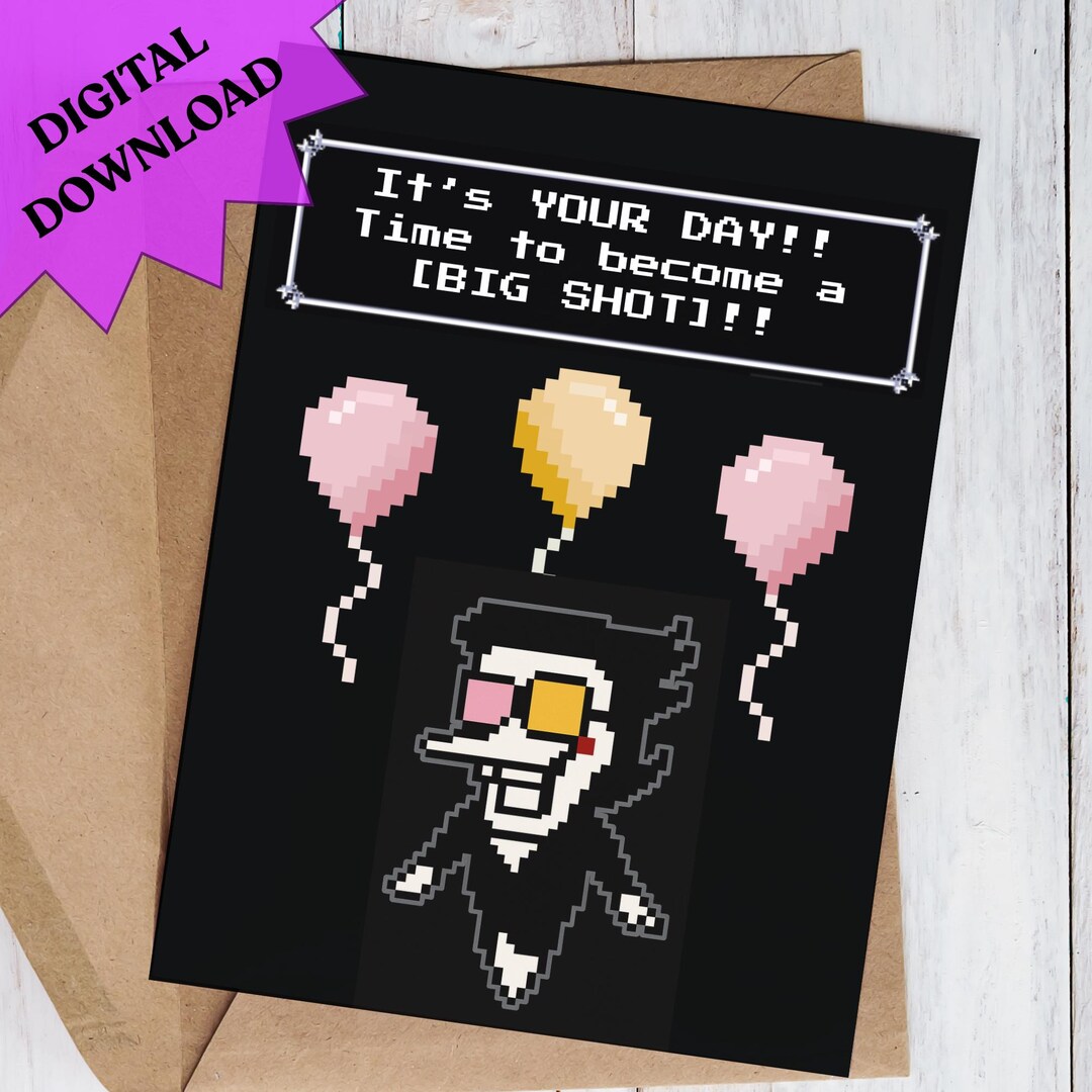 Spamton Deltarune Birthday Card - BIG SHOT BIRTHDAY! - Undertale ...