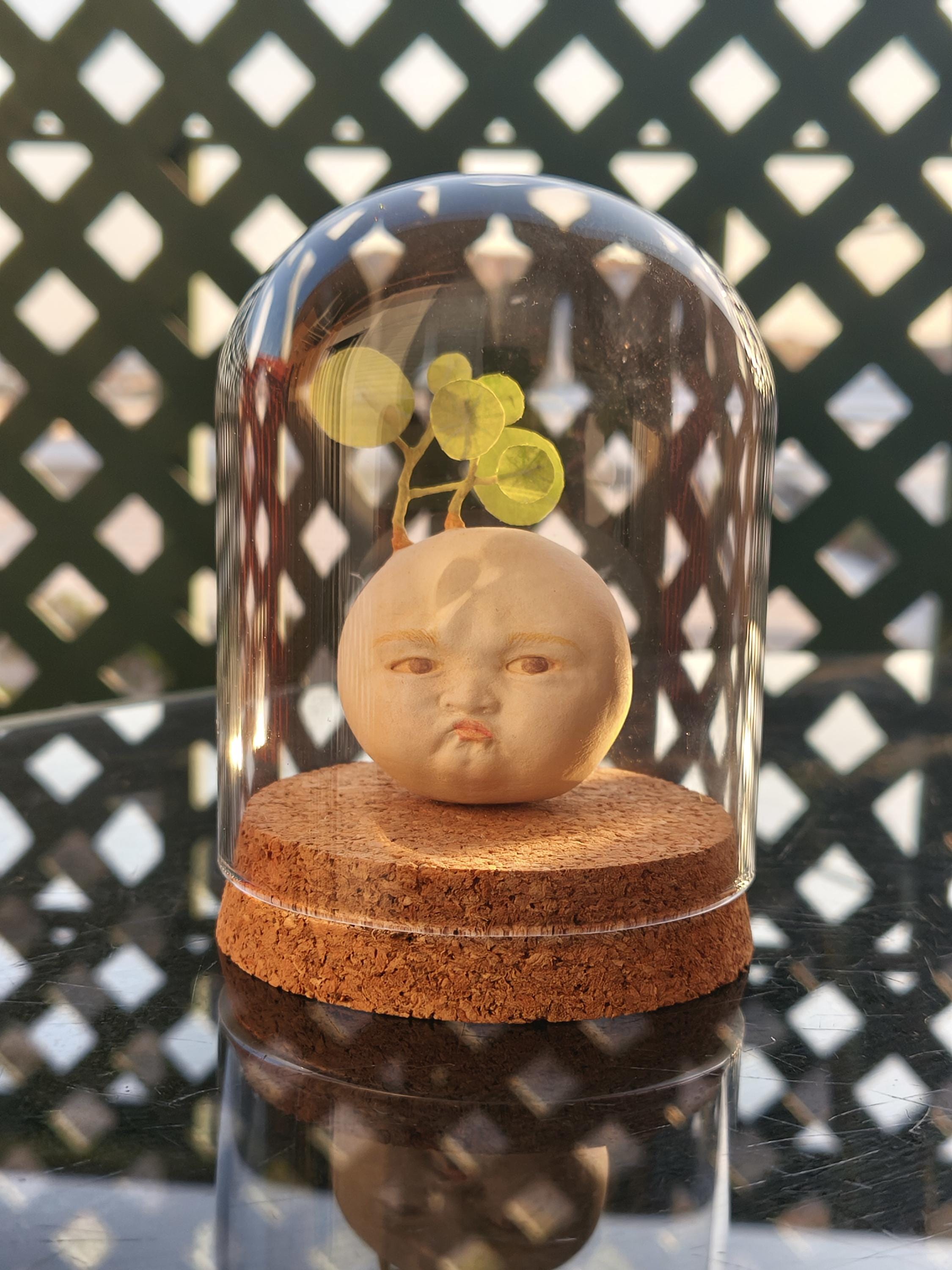 Handmade Air Dry Clay Figure – Grumpy Plant Head With Display Base ...