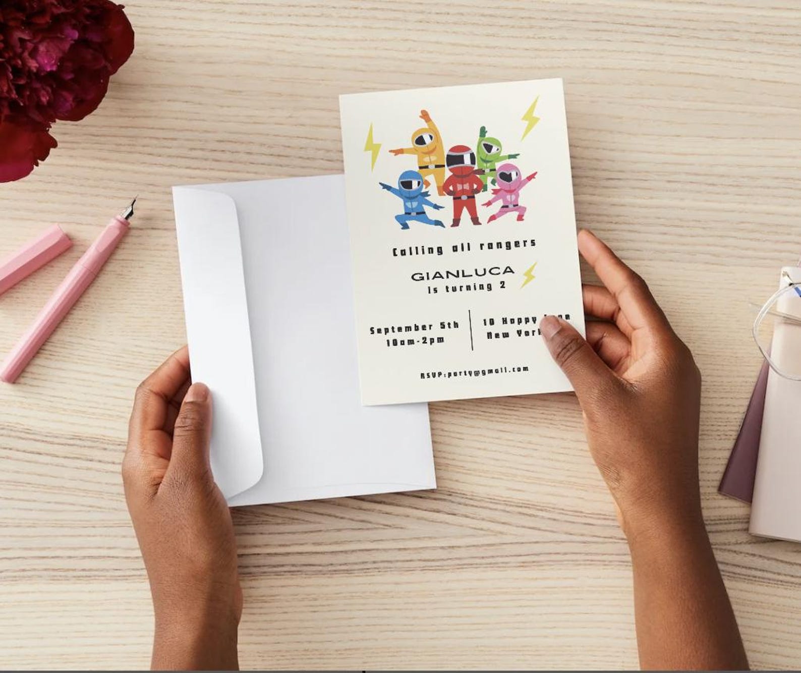Power Rangers Birthday Invitation: Personalized Digital Party Invite - Etsy