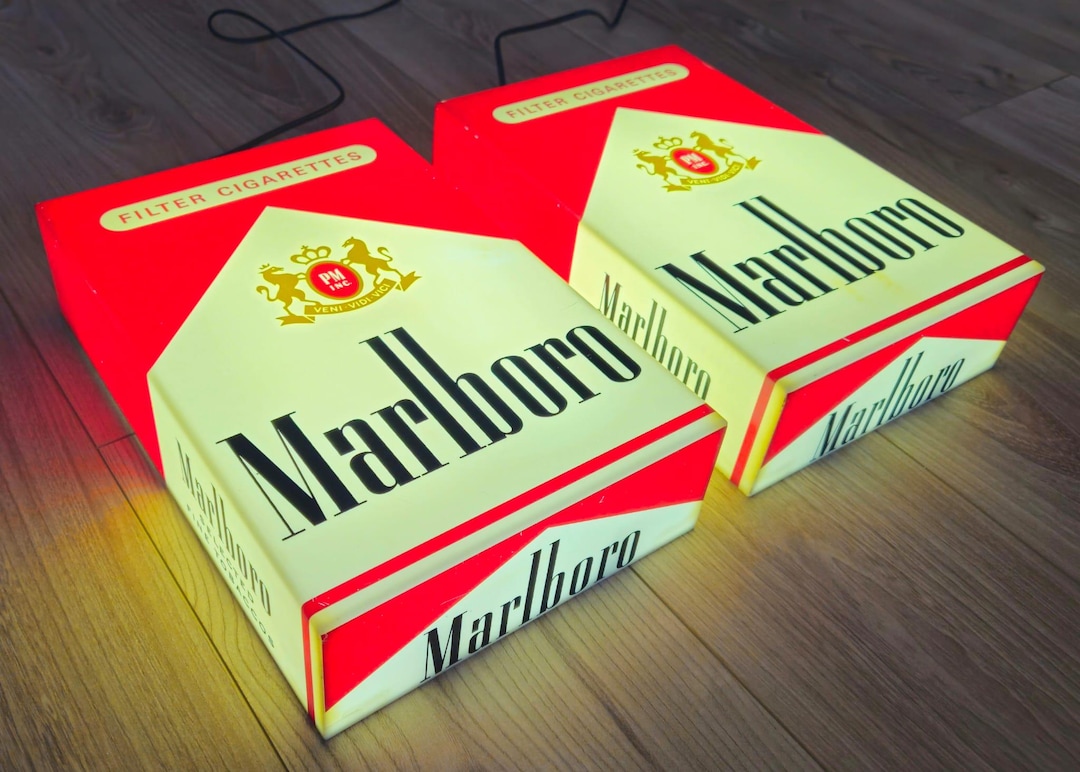 Vintage Marlboro Cigarette Pack Lamps (pair) – 1980s? – Swiss Made by ...