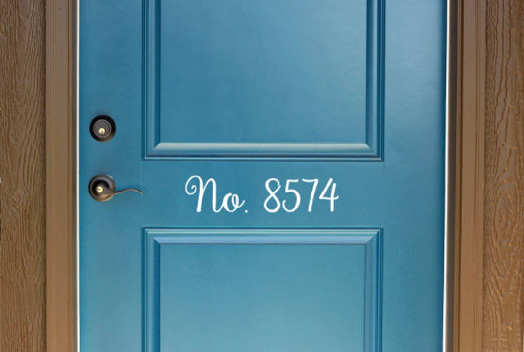 Custom House Number Vinyl Door Decal - Address Decals, Home Office ...