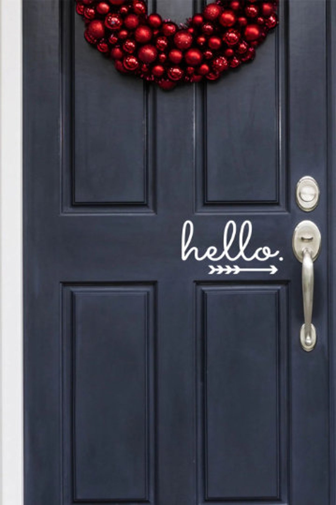 Hello Vinyl Door Decal: Front Door Arrow Sticker (9.5x5) - Etsy