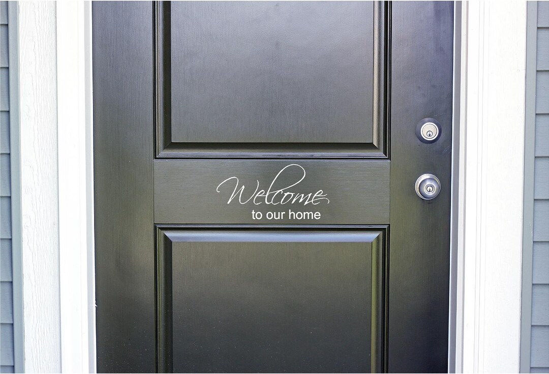 Welcome Home Vinyl Door Decal: Front Door Decor (10x4.9) - Etsy