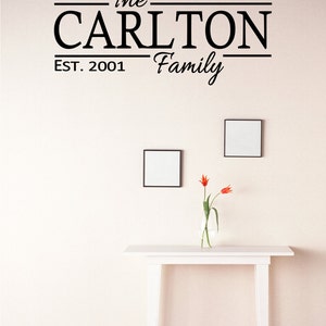 LARGE Custom Family Name Vinyl Decal Family Vinyl Wall Art | Etsy