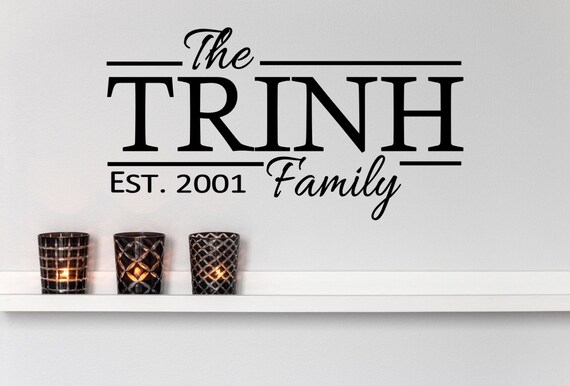LARGE Custom Family Name Vinyl Decal Family Vinyl Wall Art | Etsy
