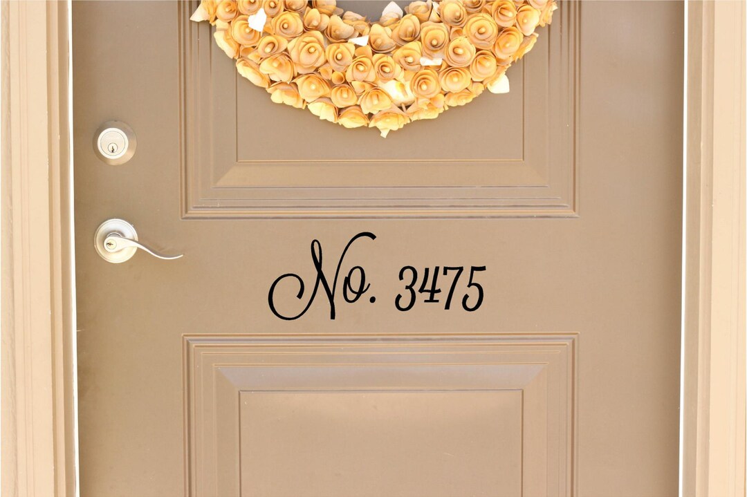 Custom House Number Vinyl Door Decal - Address Decals, Home Office ...