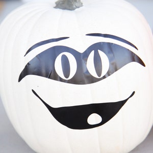 Halloween Vinyl Pumpkin Faces Set of 4 - Pumpkin Face Vinyl, Seasonal ...