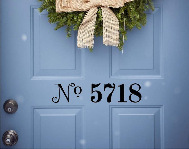 Custom House Number Vinyl Door Decal Address Decals, Home Office Decor ...