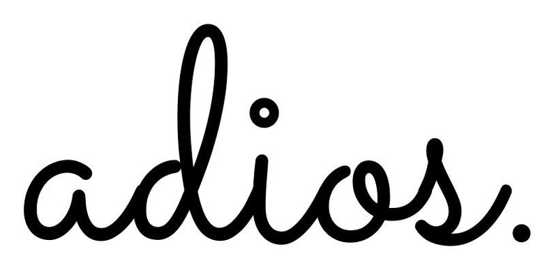 Adios Vinyl Door Decal Vinyl Lettering Vinyl Home Decor | Etsy