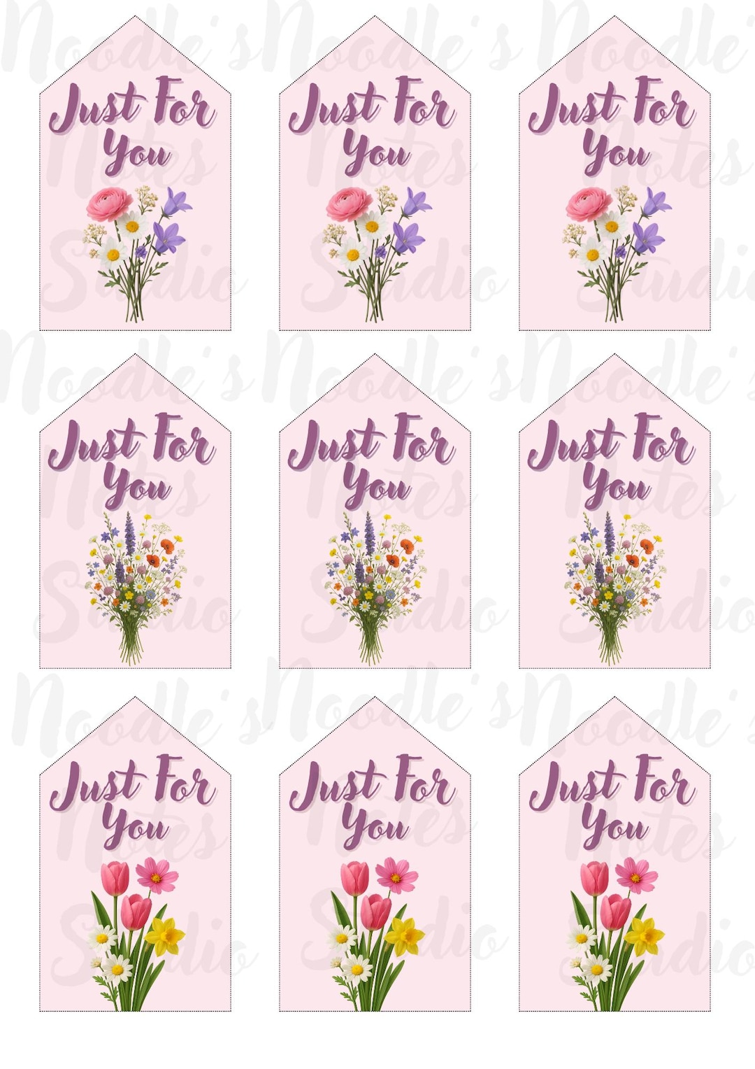 Floral Gift Tags: Printable Just for You Labels (PDF Download) - Etsy UK