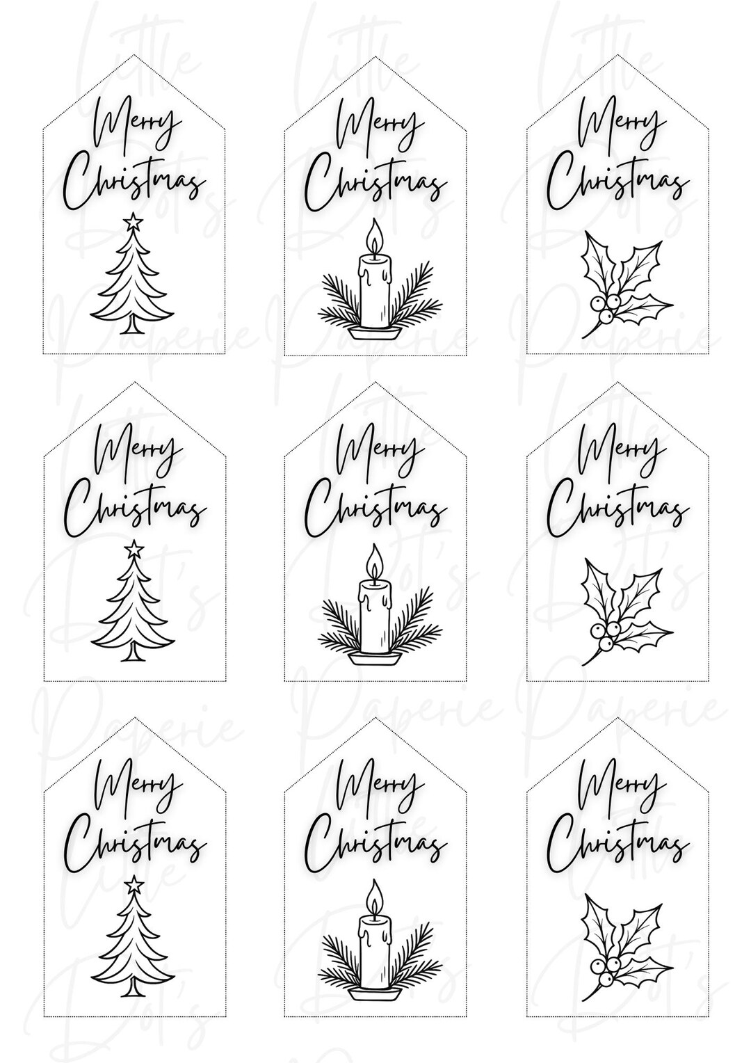 Printable Christmas Gift Tags: Minimalist Black and White Holiday Tags ...