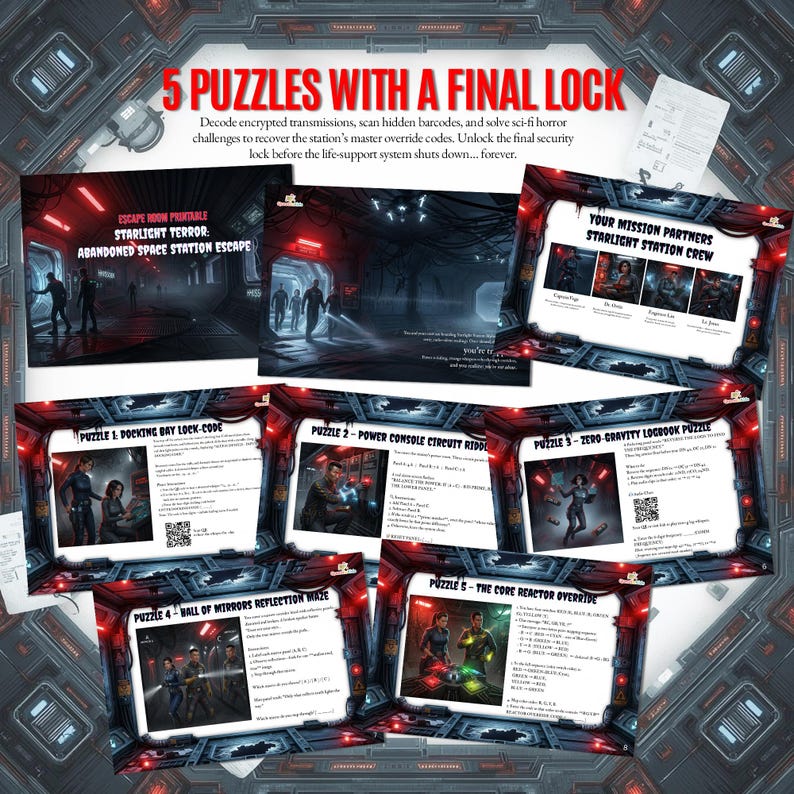Sci Fi Escape Room Printable Game: Space Horror Puzzle (PDF Download) - Etsy