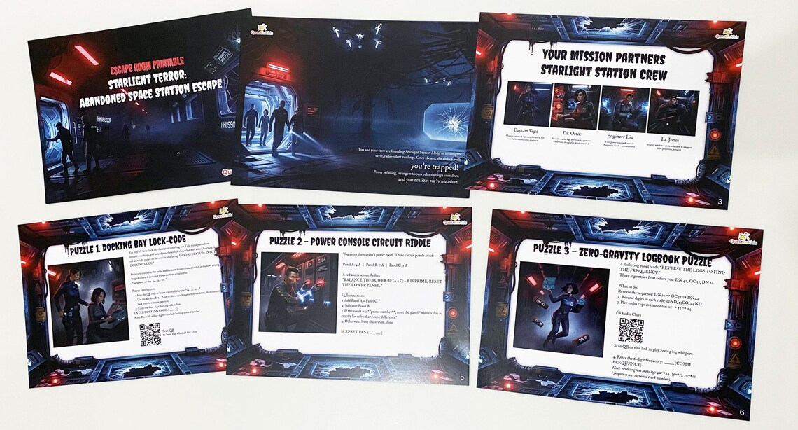 Sci Fi Escape Room Printable Game: Space Horror Puzzle (PDF Download ...