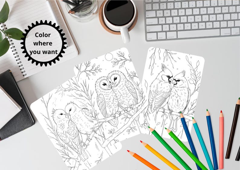 Printable Bird Coloring Pages – 20 Unique Bird Pairs | Nature Animal ...