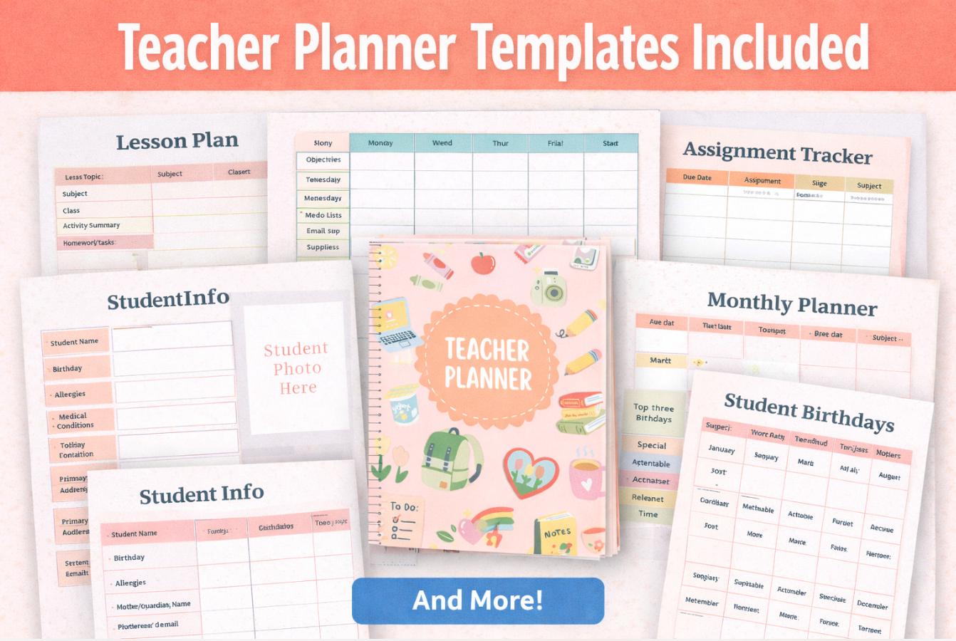 Editable Teacher Planner Bundle | Canva Lesson, Classroom, Homeschool ...