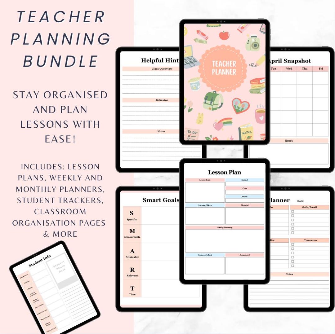 Editable Teacher Planner Bundle | Canva Lesson, Classroom, Homeschool ...