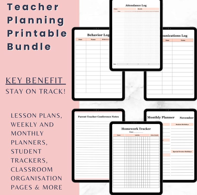 Editable Teacher Planner Bundle | Canva Lesson, Classroom, Homeschool ...