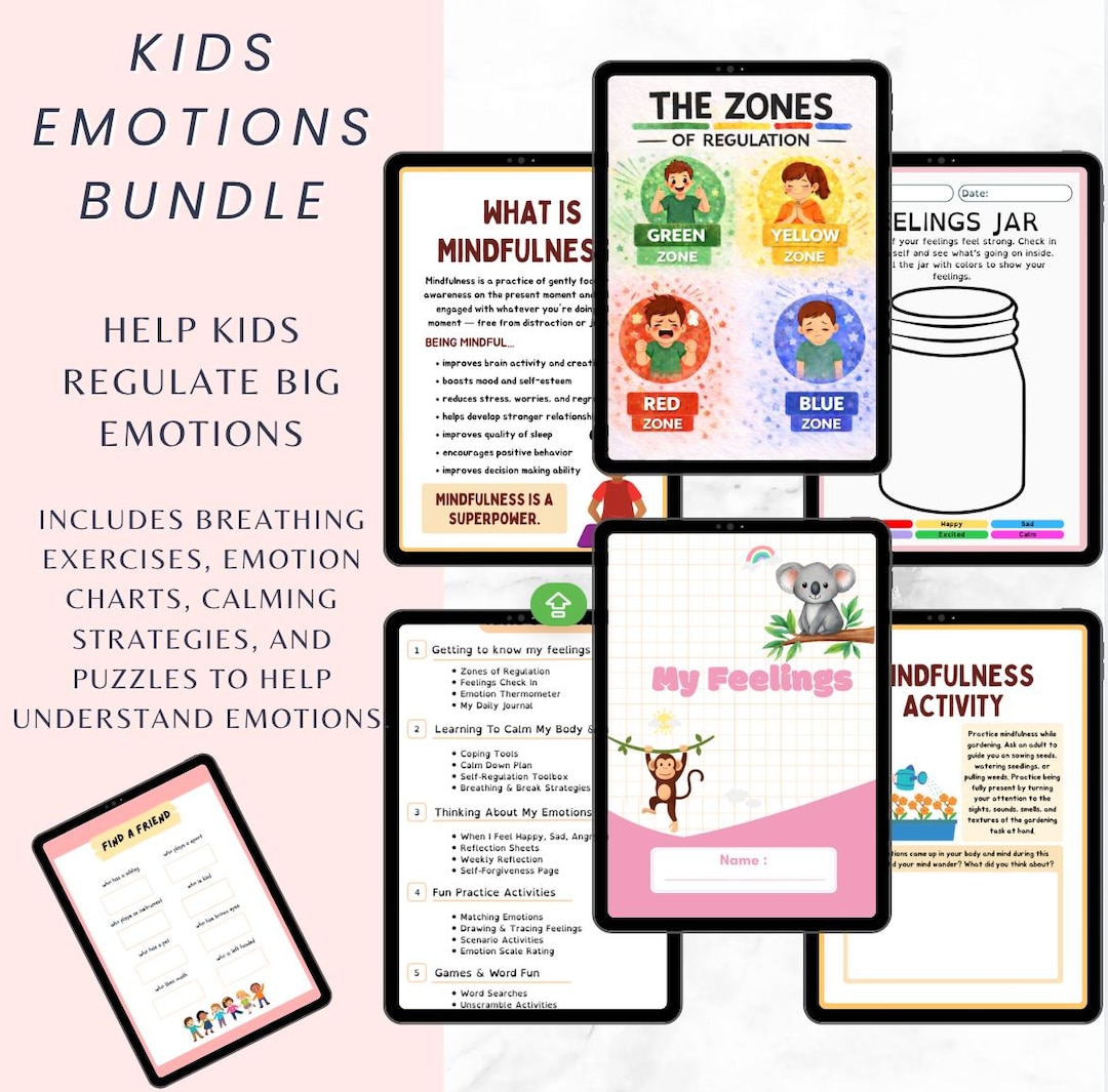 Kids Feelings Journal Printable | Emotional Regulation Workbook ...